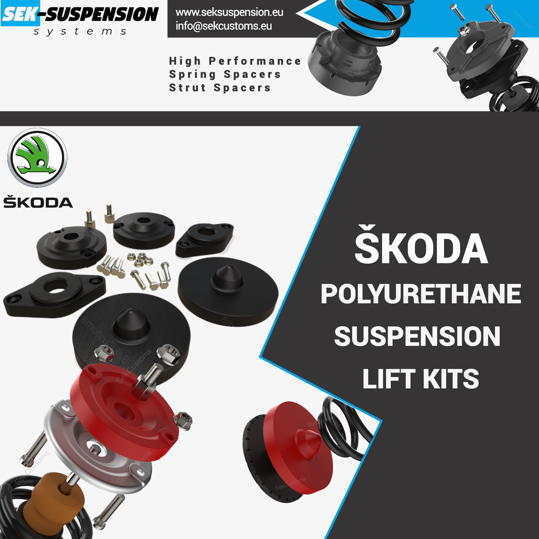 Skoda Lift Kits | Polyurethane Lifting Spacers for Better Ground ...