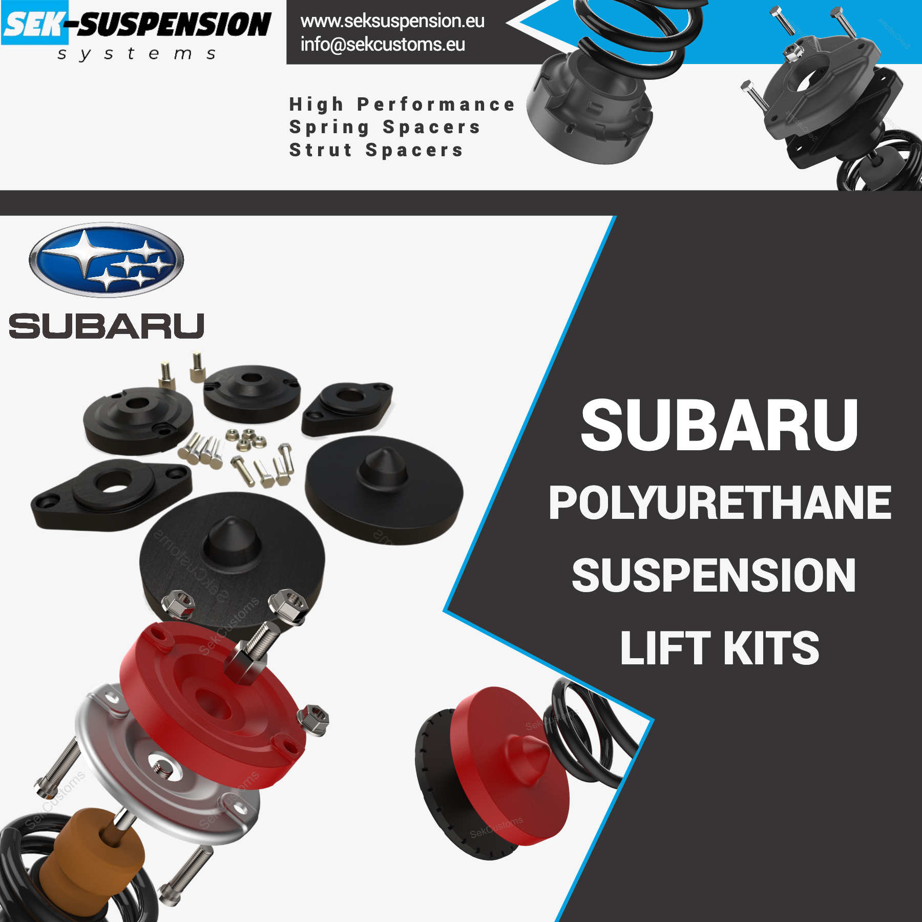 Subaru Suspension Lift Kits made of Polyurethane.– SekSuspension