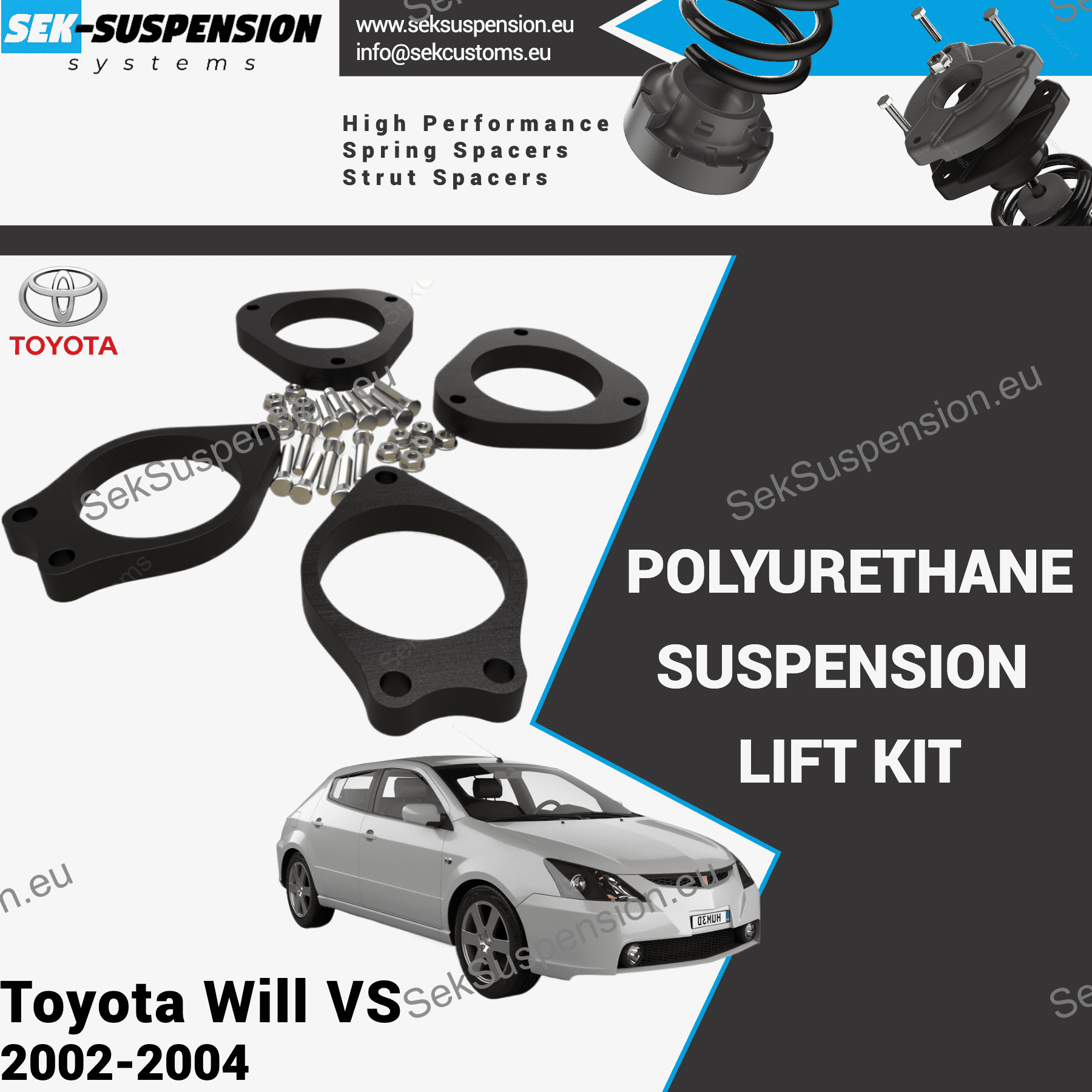 Toyota Will VS Suspension Lift Kit | Strut Spacers Upgrade– SekSuspension